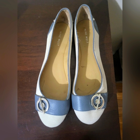 Nine West | Shoes | Ninewest Flatsblue Creamy Off White M | Poshmark